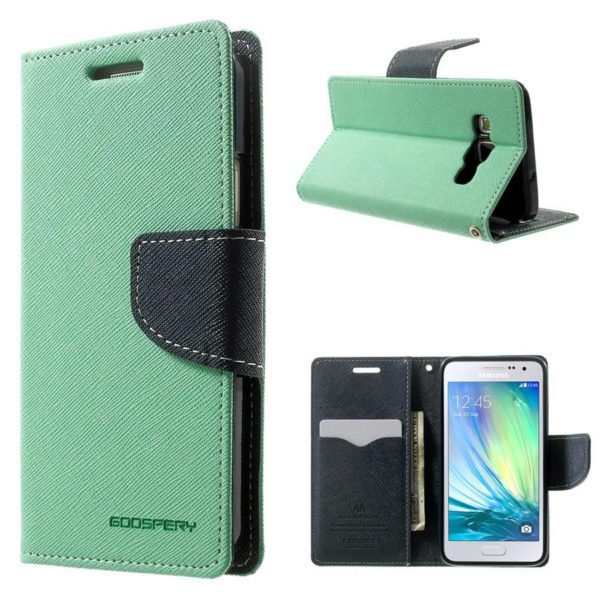 Samsung Galaxy A3 Syaani Fancy Lompakkokotelo